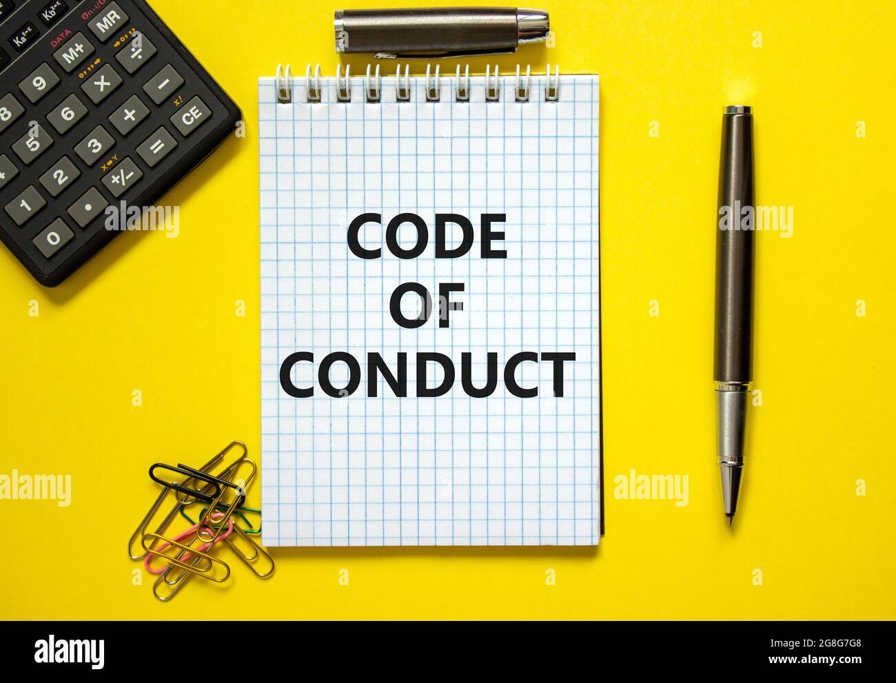 Code Of Conduct Symbol Words Code Of Conduct On White Note Yellow