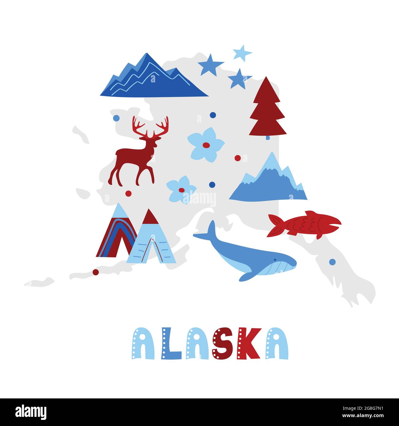 Alaska tourist map Stock Vector Images - Alamy