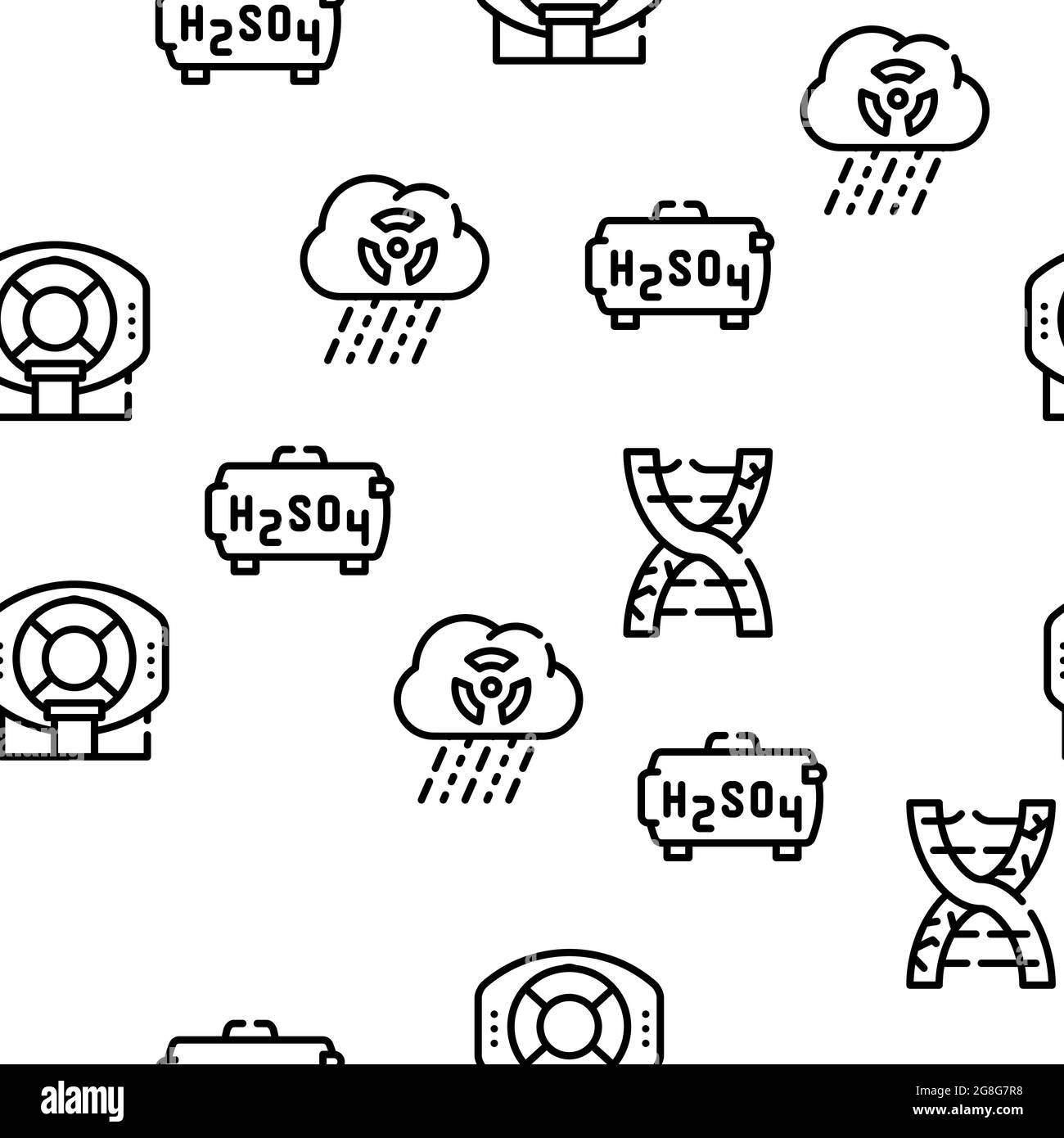 Nuclear Energy Power Vector Seamless Pattern Stock Vector Image & Art ...