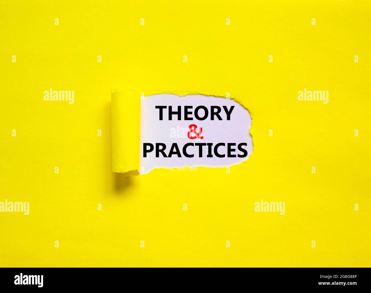 Theory and practice symbol. Words 'Theory and practice' appearing ...
