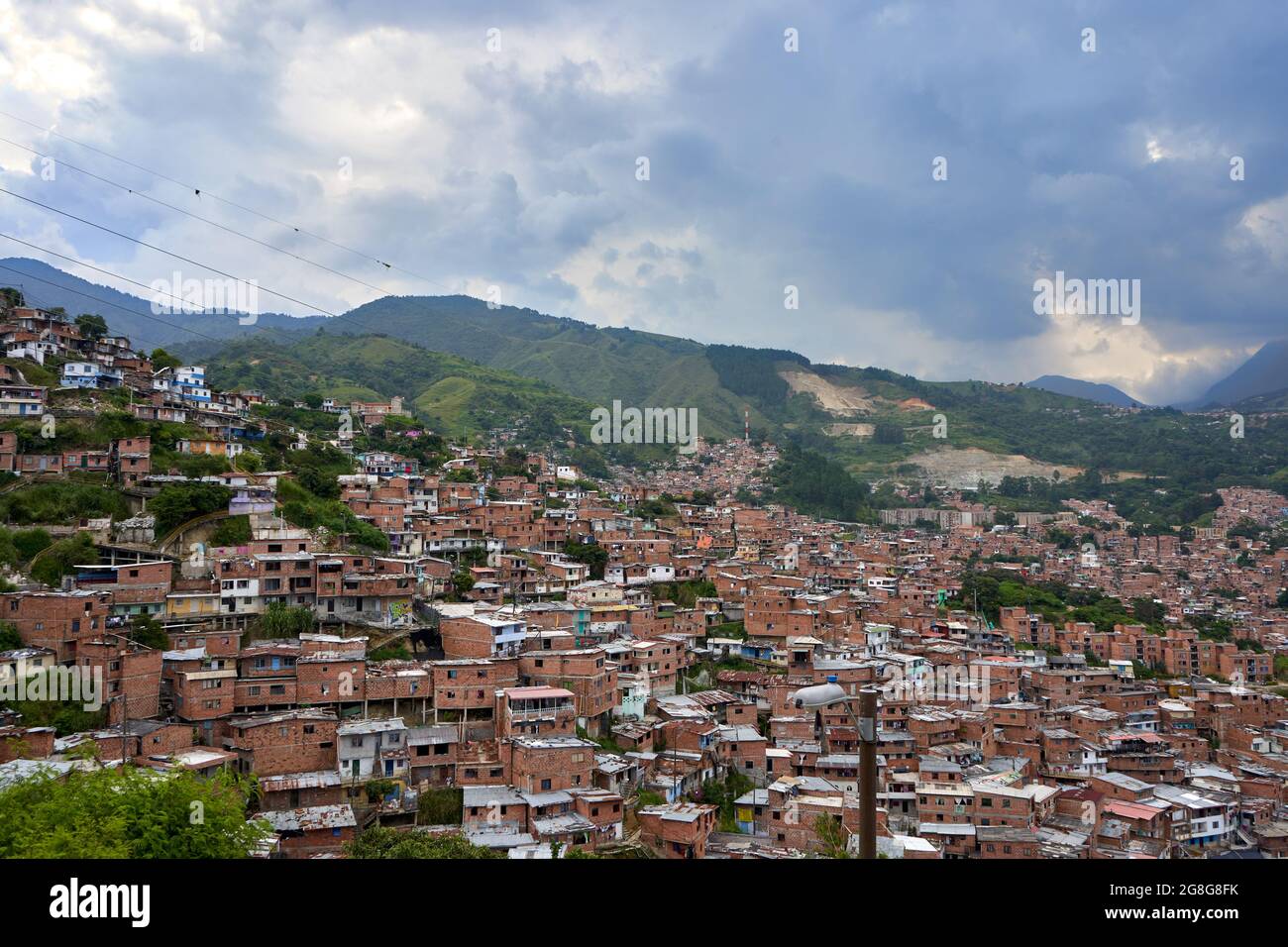 MEDELLIN, COLOMBIA - Dec 01, 2019: The cityscape of Medellin town in ...
