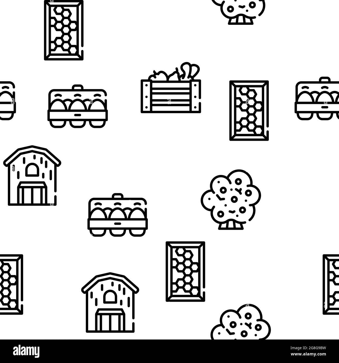 Organic Eco Farming Vector Seamless Pattern Stock Vector Image & Art ...