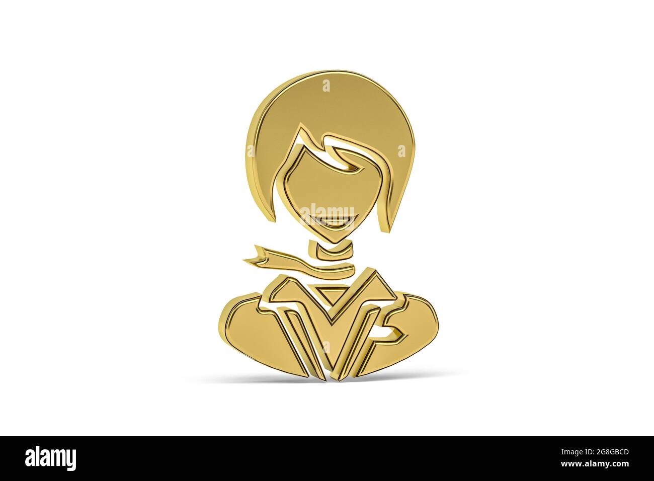 Golden 3d hostess icon isolated on white background - 3d render Stock ...