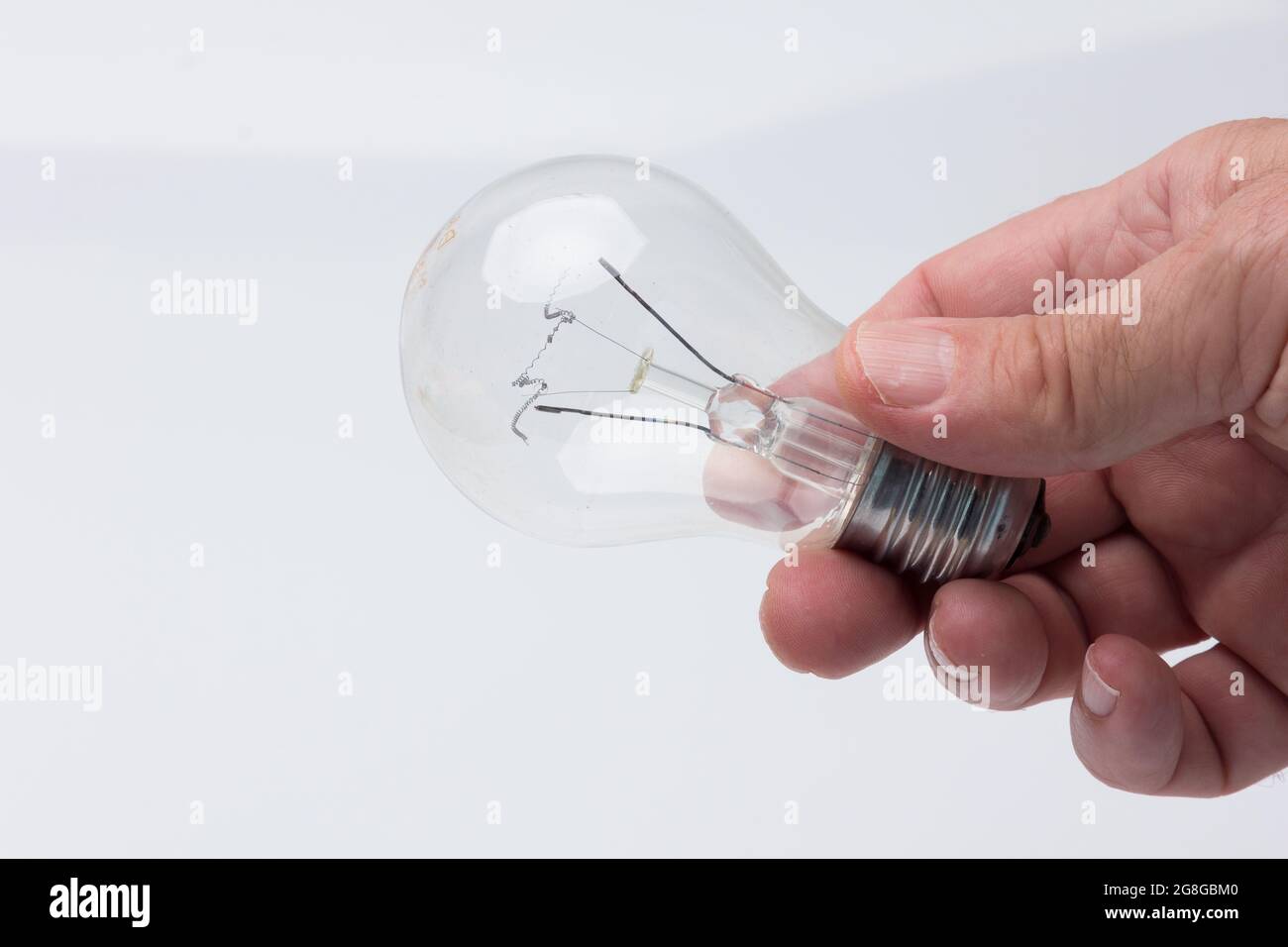 Traditional transparent glass bulb, bulb that works with electric ...