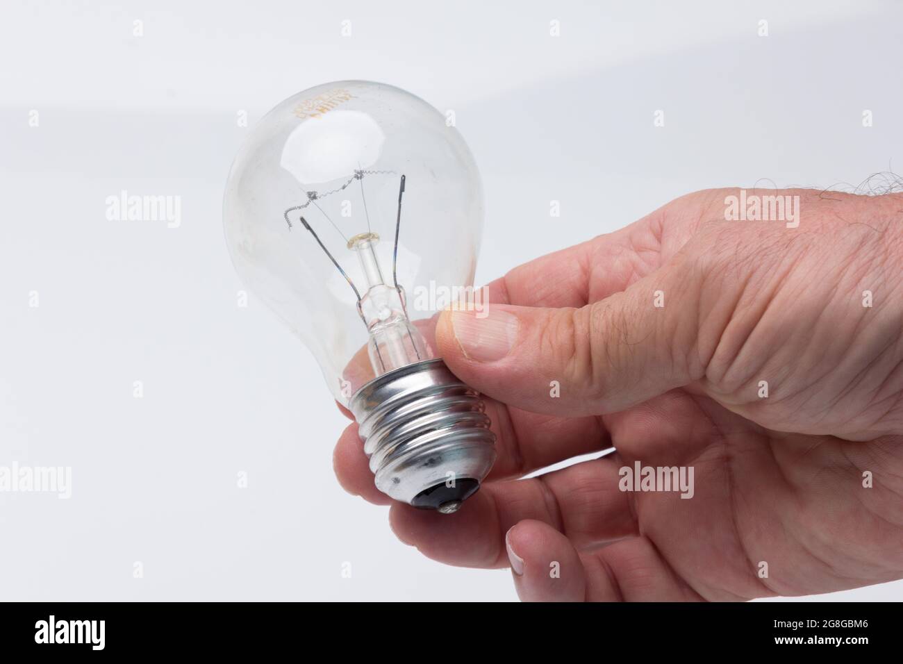 Traditional transparent glass bulb, bulb that works with electric ...