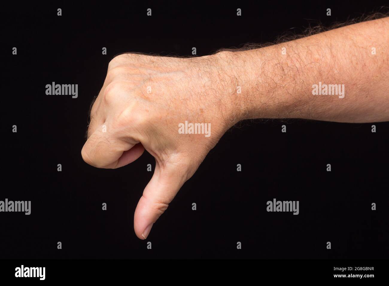 Signs and signals made with the fingers of the hand of an adult male ...