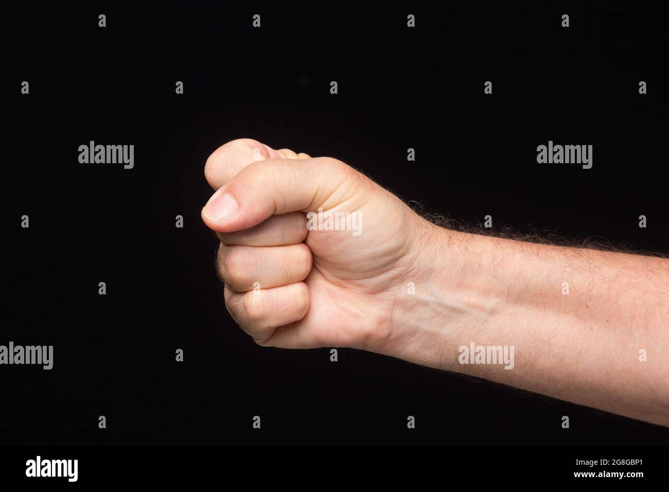 Signs and signals made with the fingers of the hand of an adult male ...