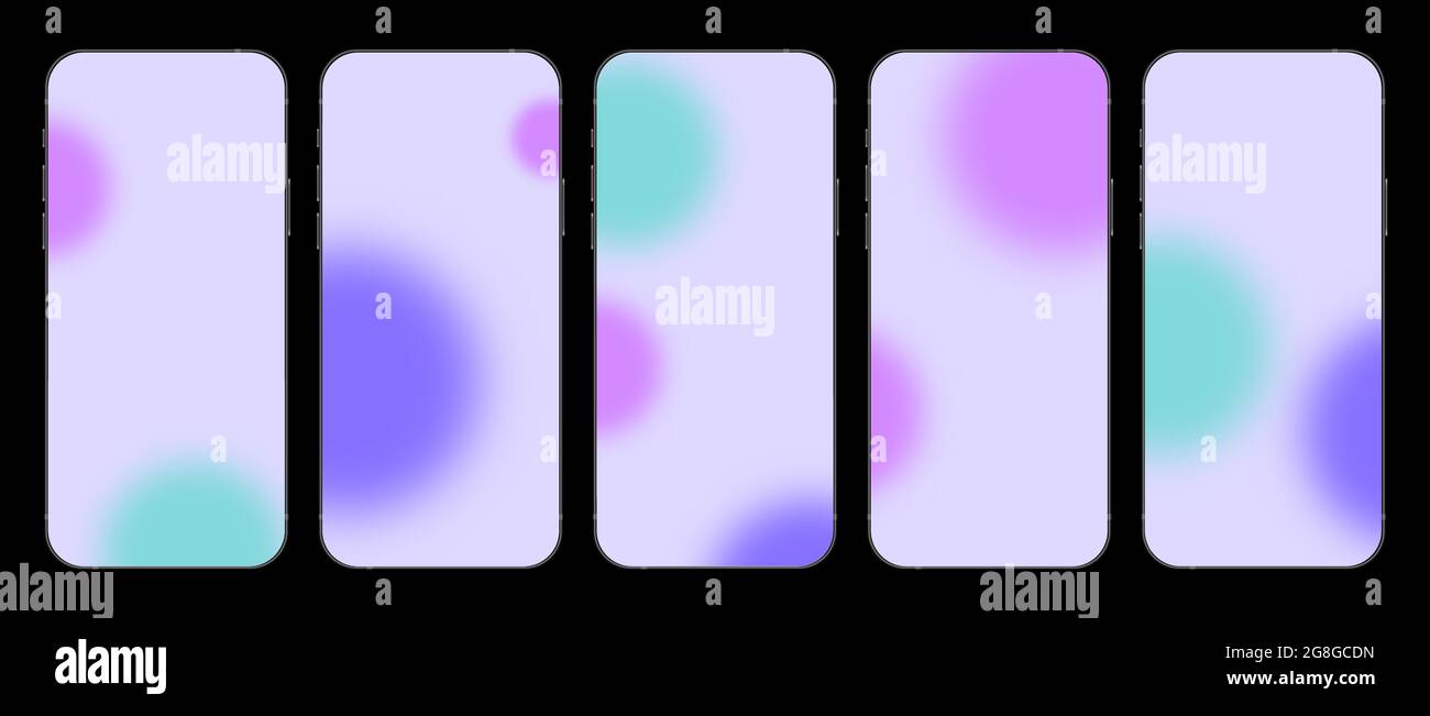 Blur Shapes Template Set for Stories in Social Media. Realistic Pink ...