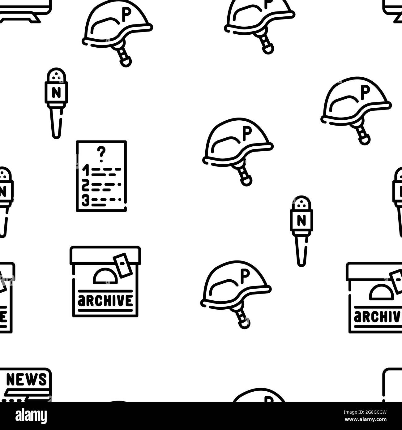 Journalist Accessories Vector Seamless Pattern Stock Vector Image & Art ...