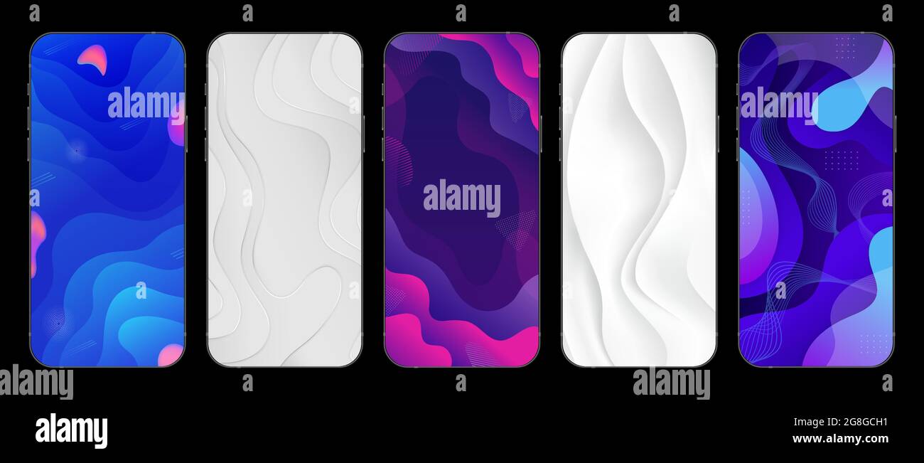 Gradient Liquid Background Set for Stories in Social Media. Realistic ...