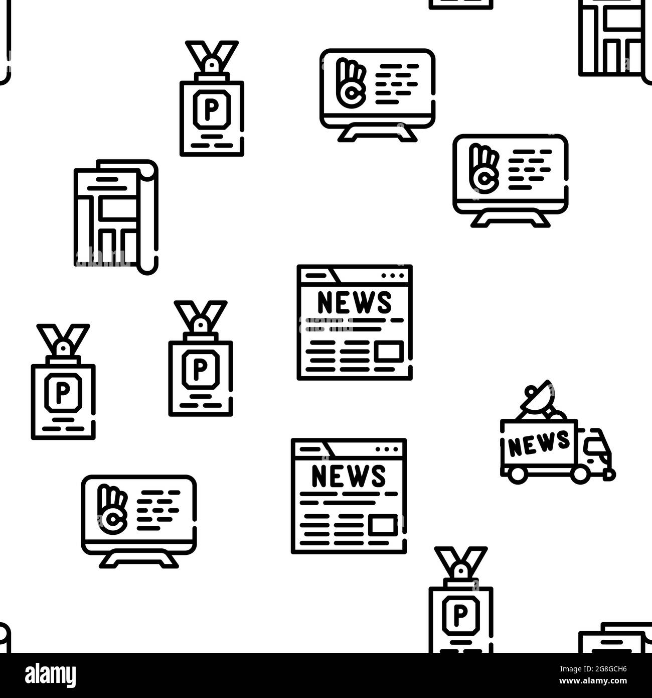 Journalist Accessories Vector Seamless Pattern Stock Vector Image & Art ...