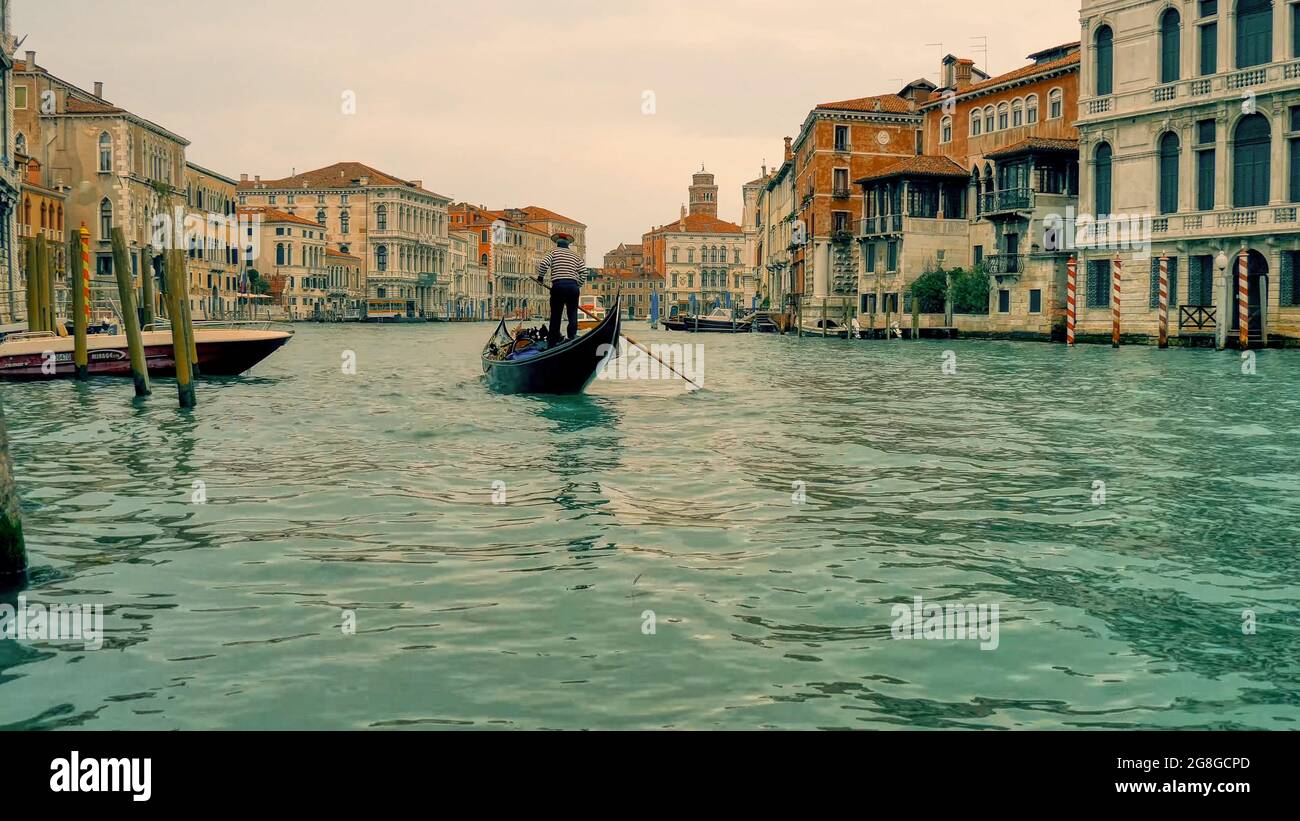 Grand Canal, old colorful buildings in Venice, Italy Stock Photo - Alamy