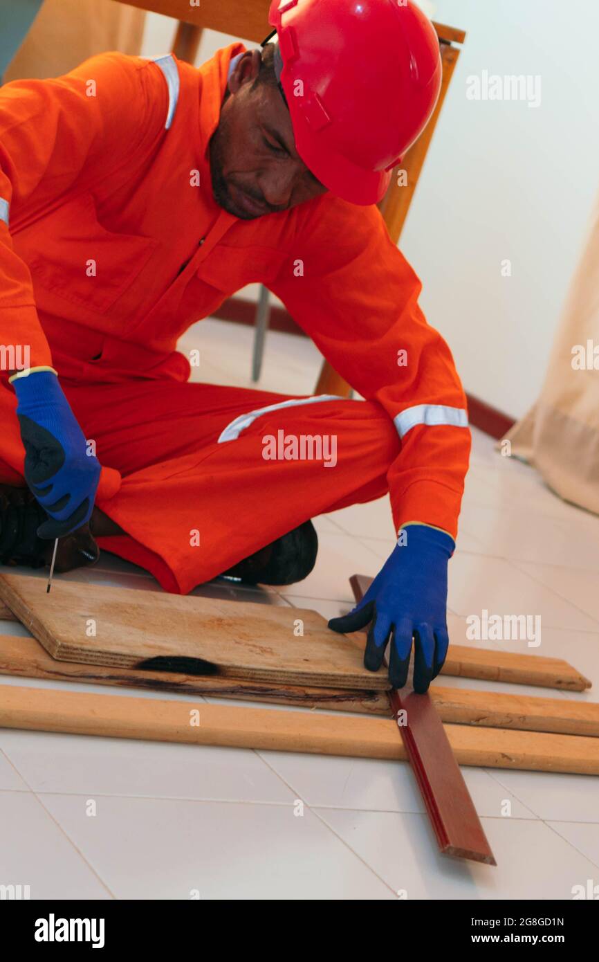 African American Construction Handyman Carpenter Hi Res Stock