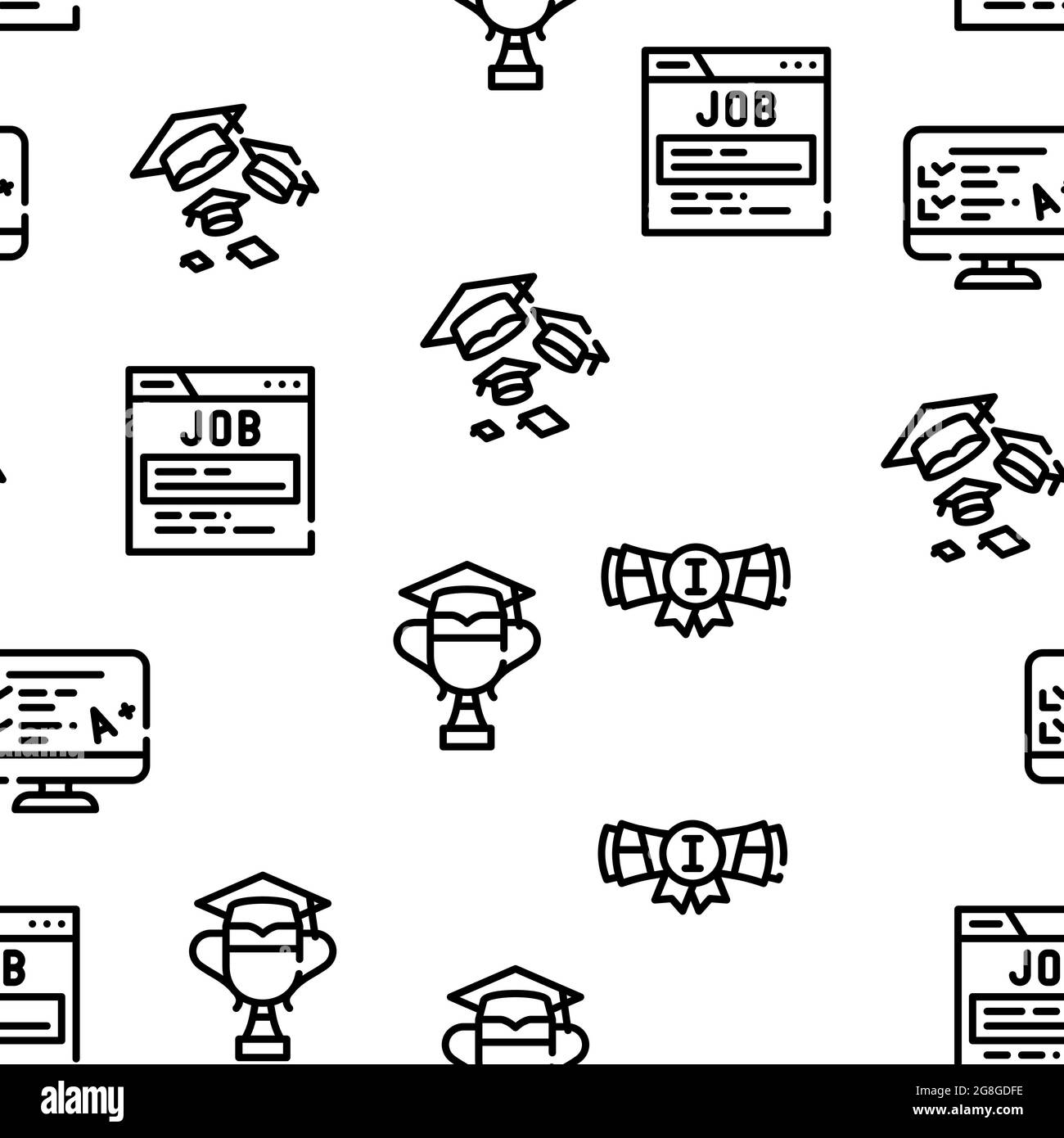 Graduation Education Vector Seamless Pattern Stock Vector Image & Art ...