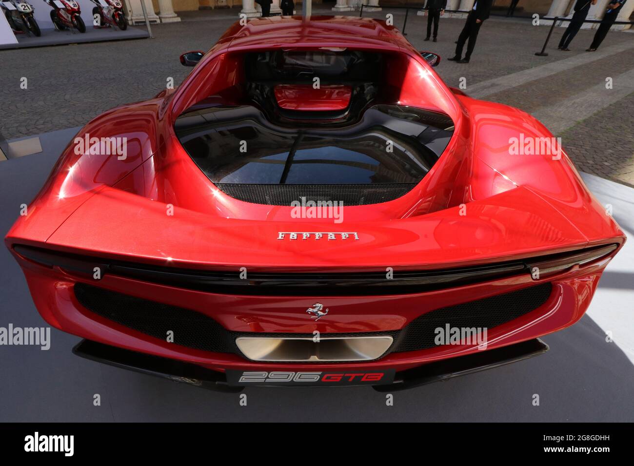 Modena, Italy, july 1 2021 - Ferrari 296 GBT sport car detail, Motor ...