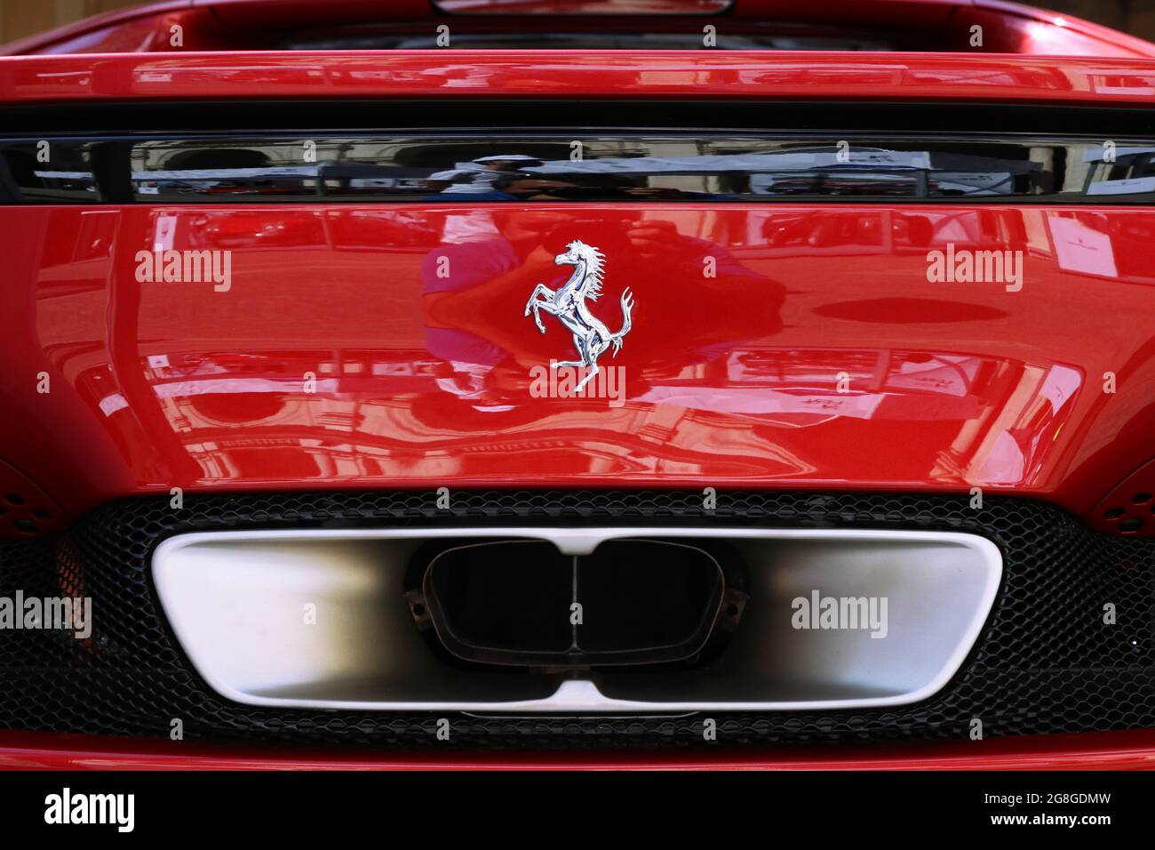 Modena, Italy, july 1 2021 - Ferrari 296 GBT sport car detail, Motor ...