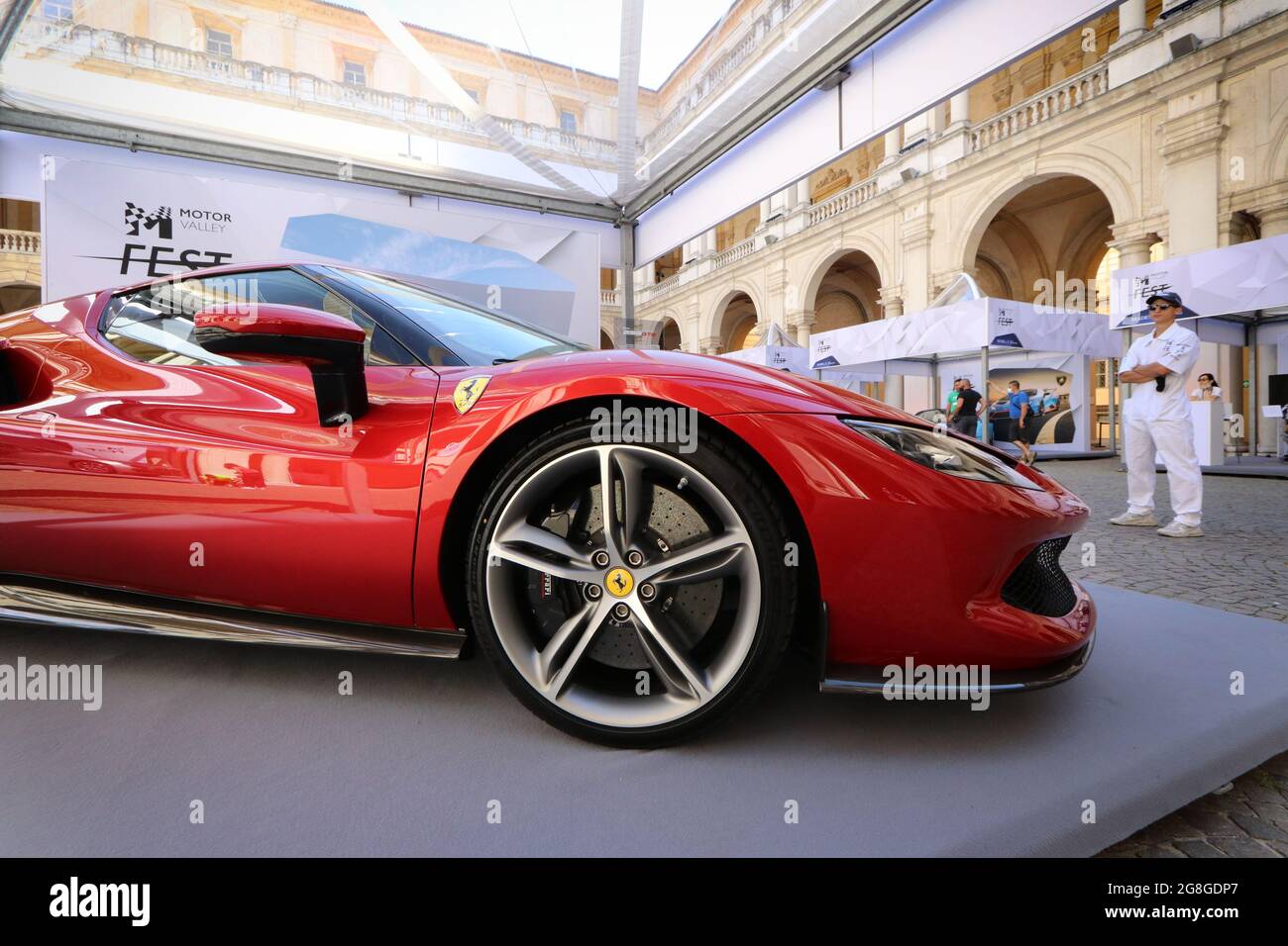 Modena, Italy, july 1 2021 - Ferrari 296 GBT sport car detail, Motor ...