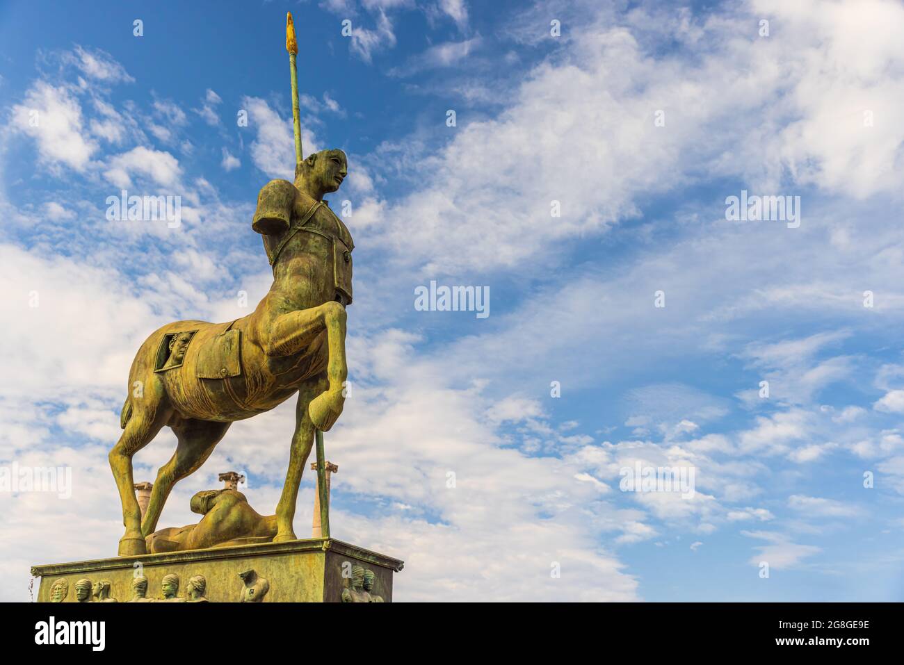 Pompeii statue of Centaur ancient roman city ruins, Italy Stock Photo ...