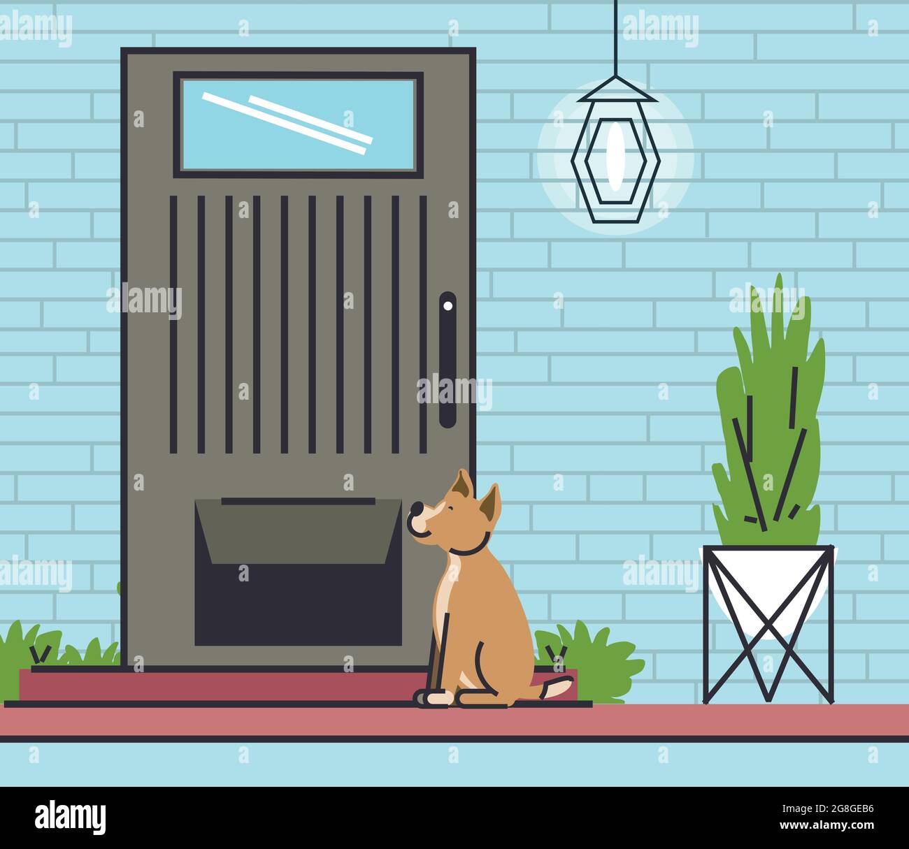 Small house sitting on Stock Vector Images - Alamy