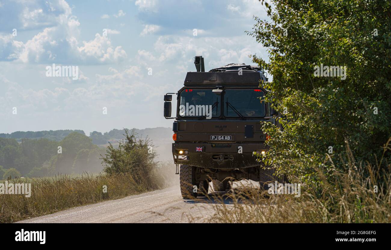 British army M.A.N. 4x4 SV logistics lorry vehicle truck on exercise ...
