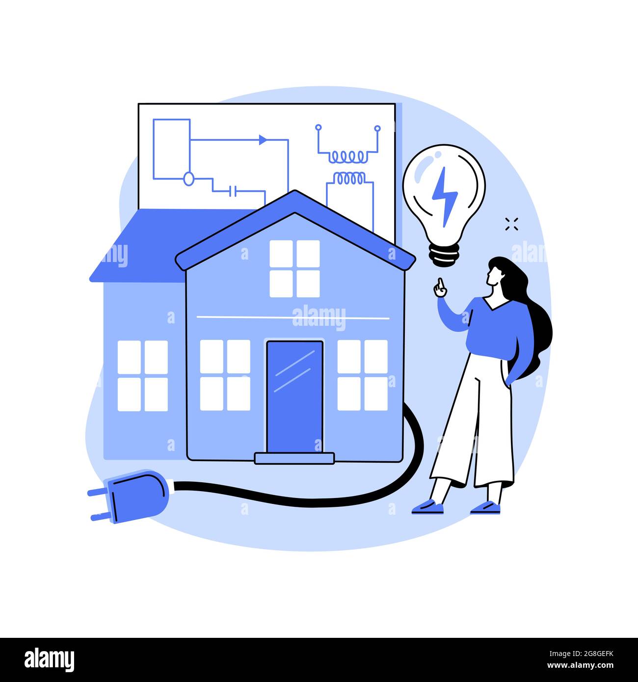 Residential electrical construction abstract concept vector ...