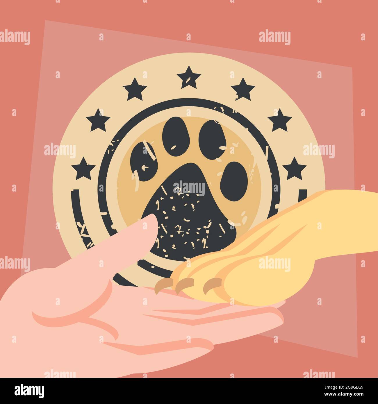 human and and pet paw badge Stock Vector Image & Art - Alamy
