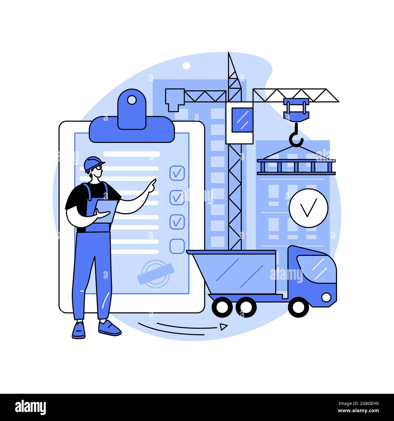 Construction quality control abstract concept vector illustration Stock ...