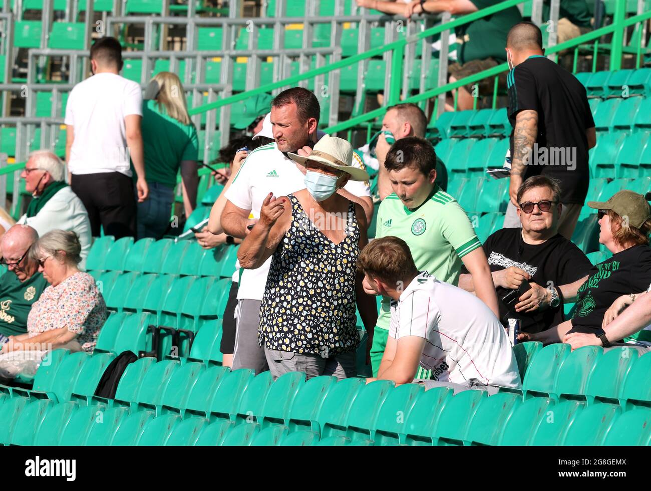 Celtic fans inside the stadium before the UEFA Champions League second ...