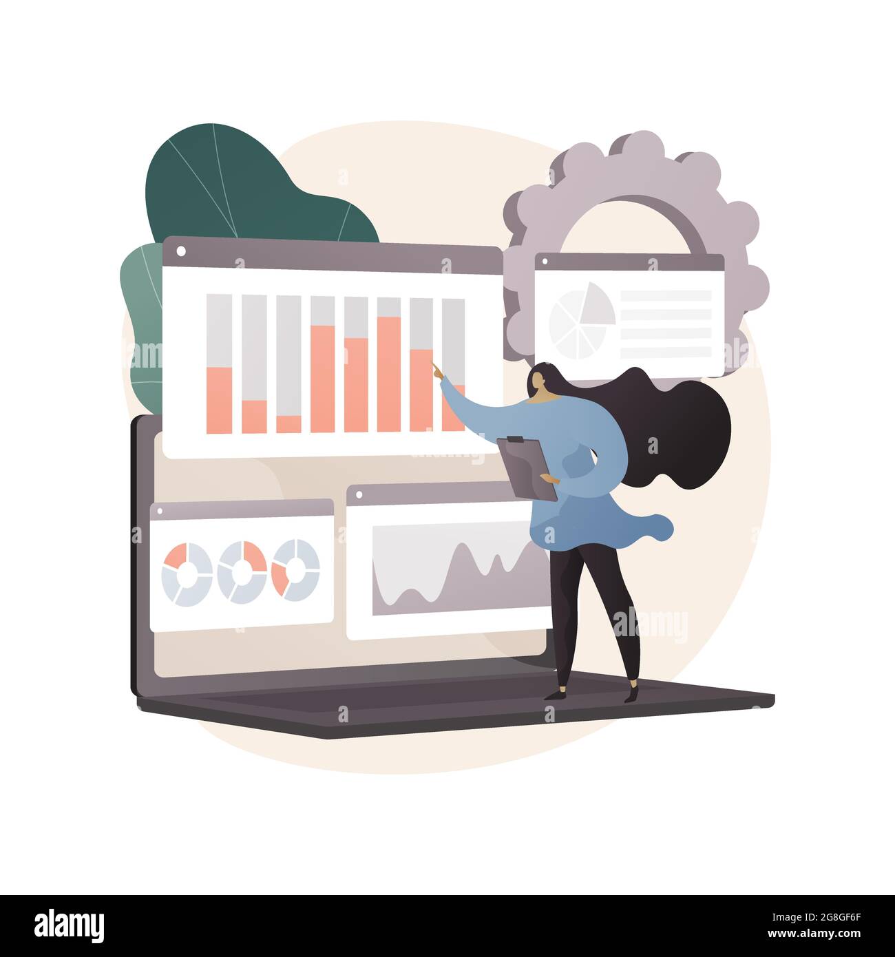 Social media dashboard abstract concept vector illustration Stock ...