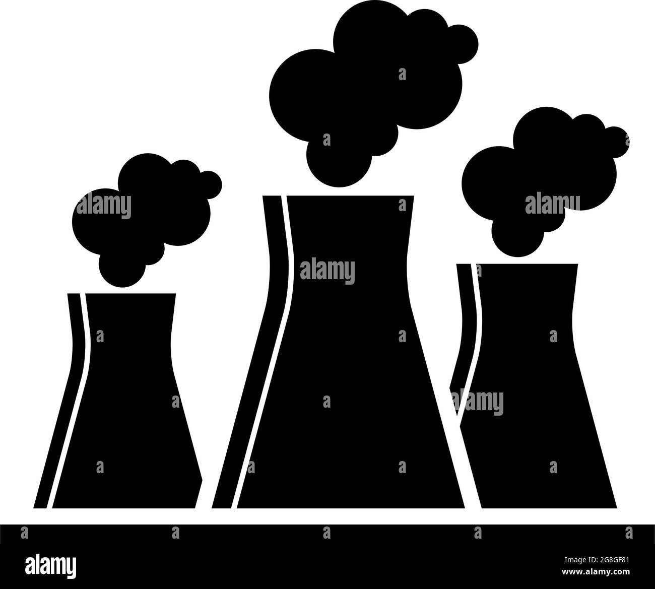 Smoke factory chimney vector, air pollution icon illustration Stock ...