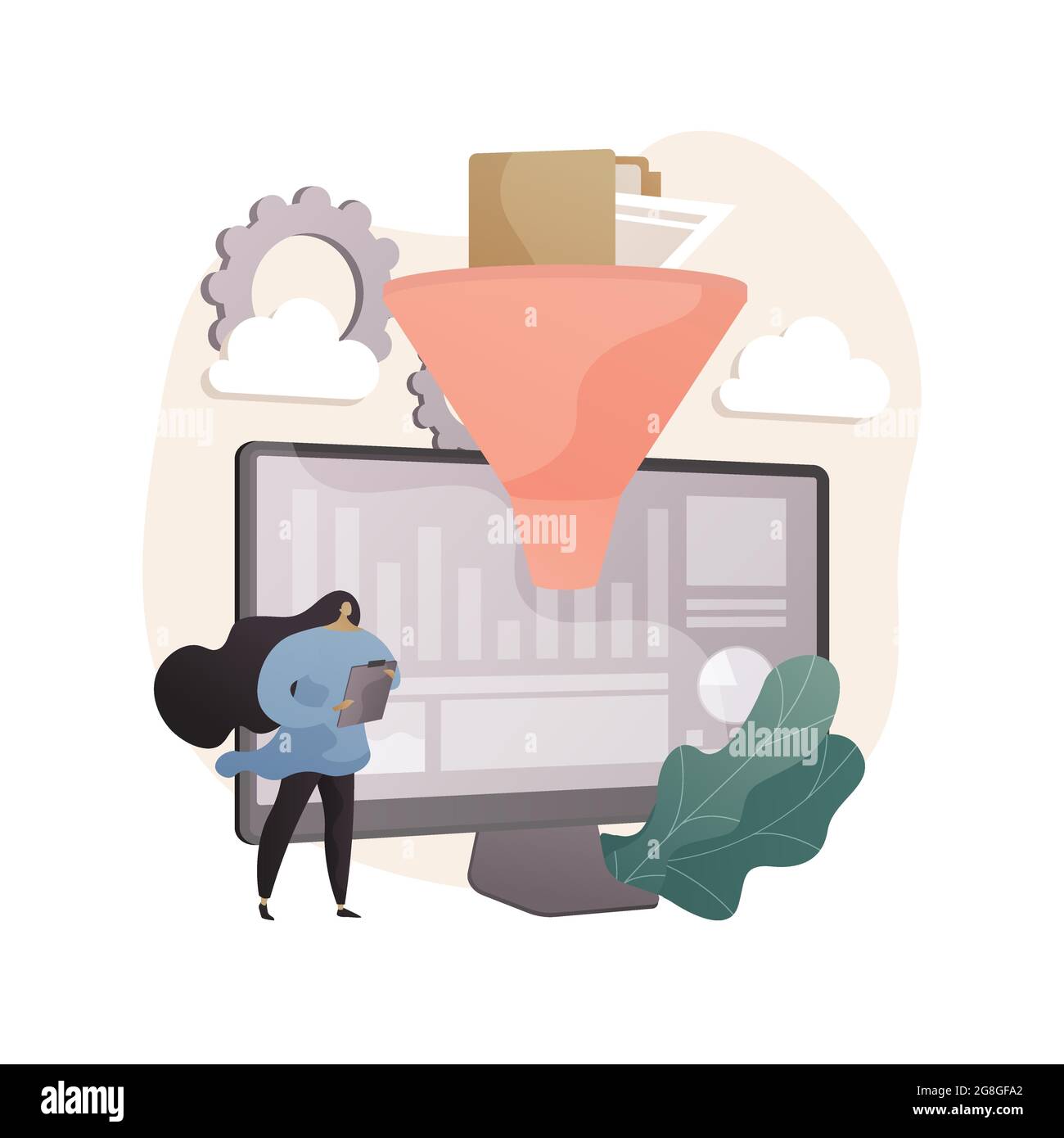 Business intelligence dashboard abstract concept vector illustration ...