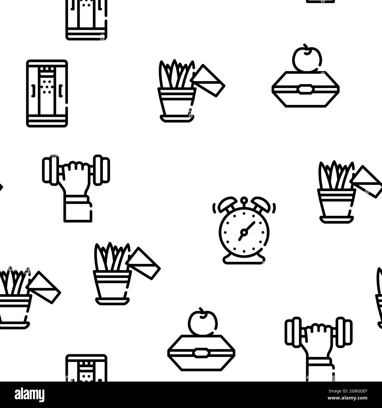 Morning Routine Daily Vector Seamless Pattern Stock Vector Image & Art ...