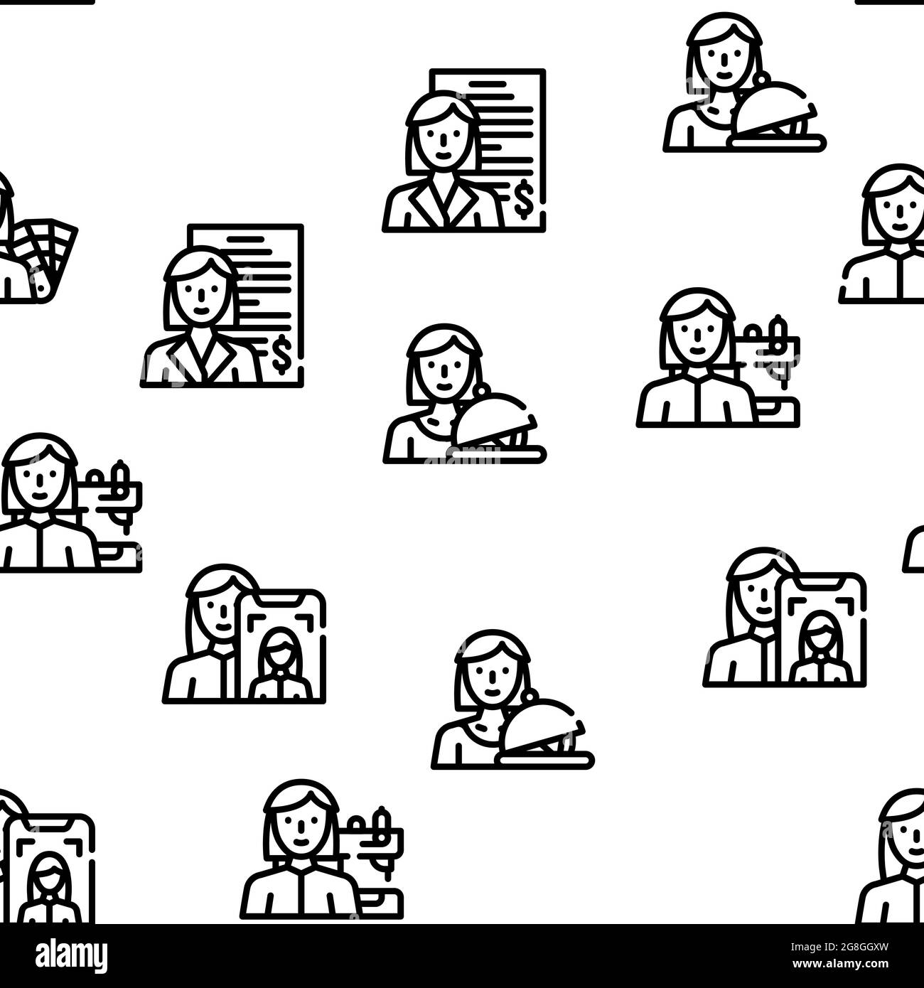 Female Occupation Vector Seamless Pattern Stock Vector Image & Art - Alamy