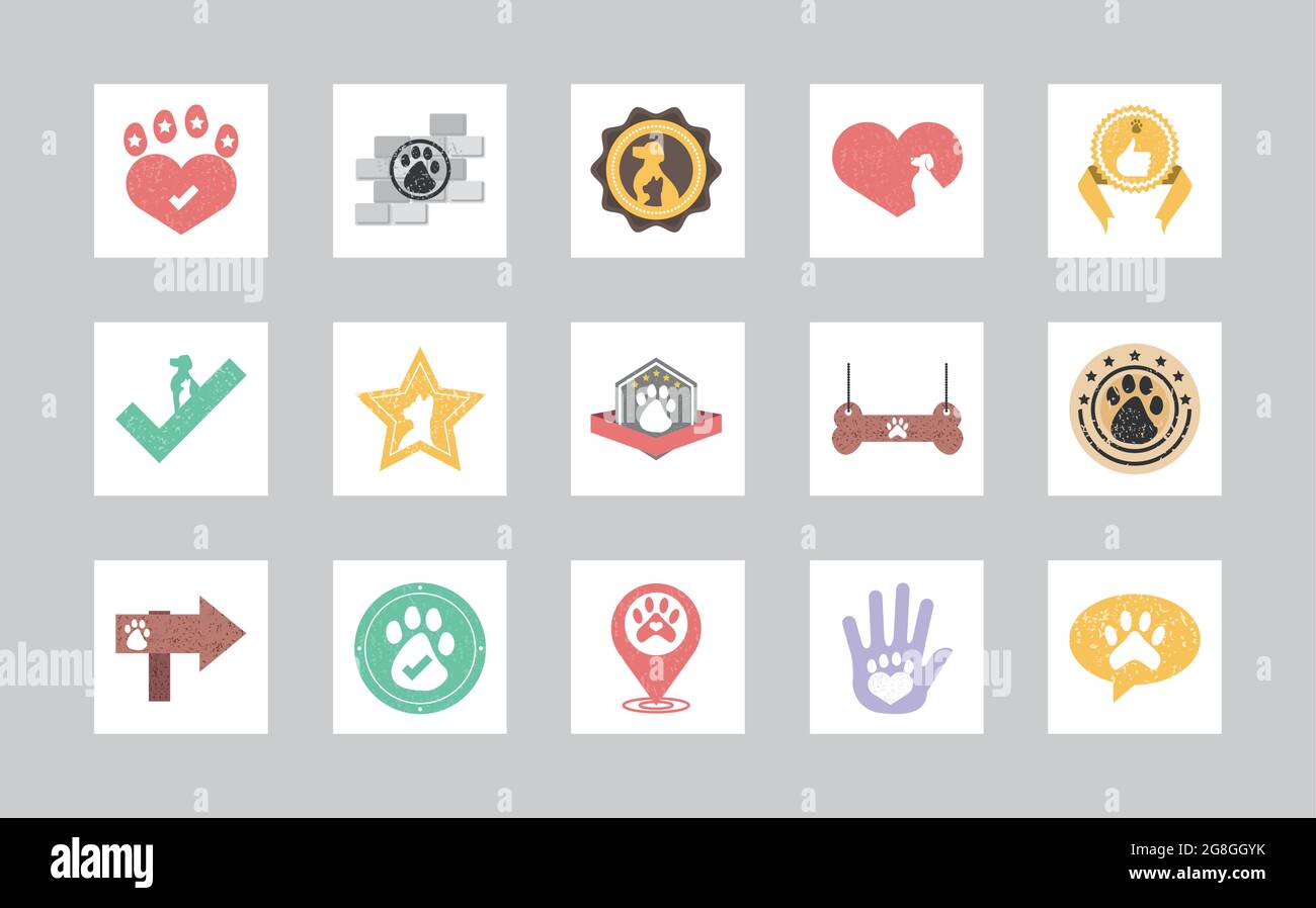 pets badges set Stock Vector Image & Art - Alamy