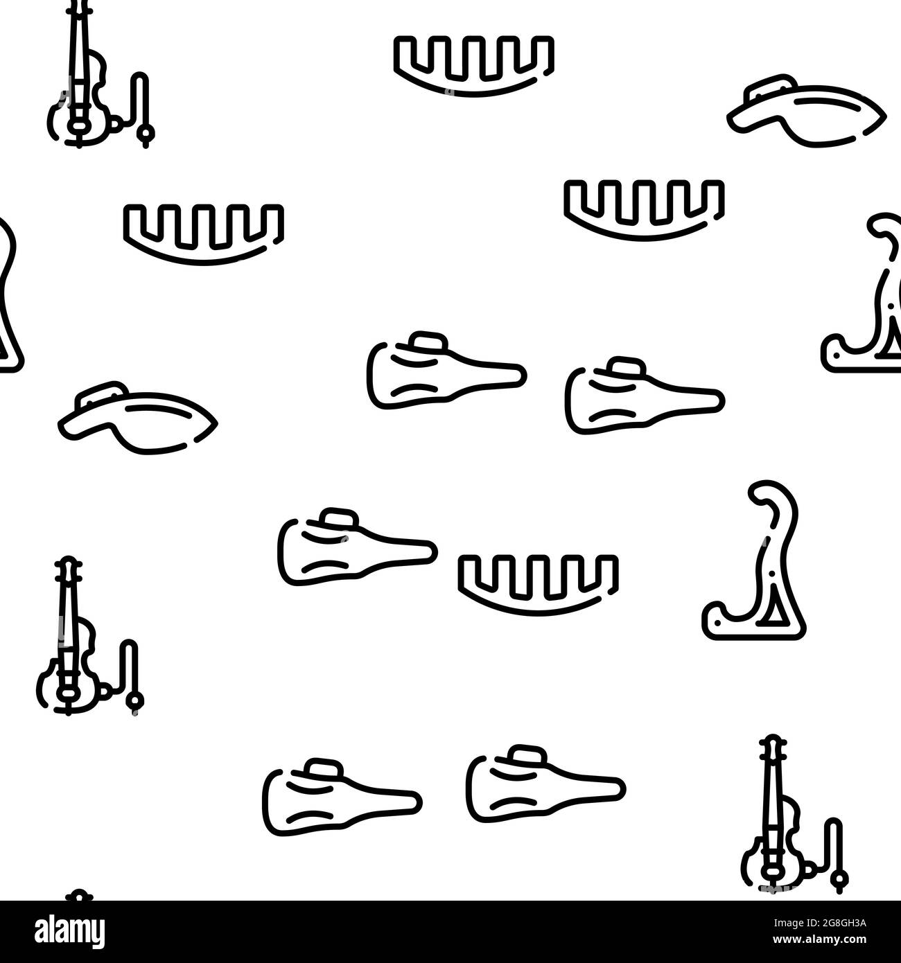 Violin String Musical Instrument Vector Seamless Pattern Stock Vector Image And Art Alamy