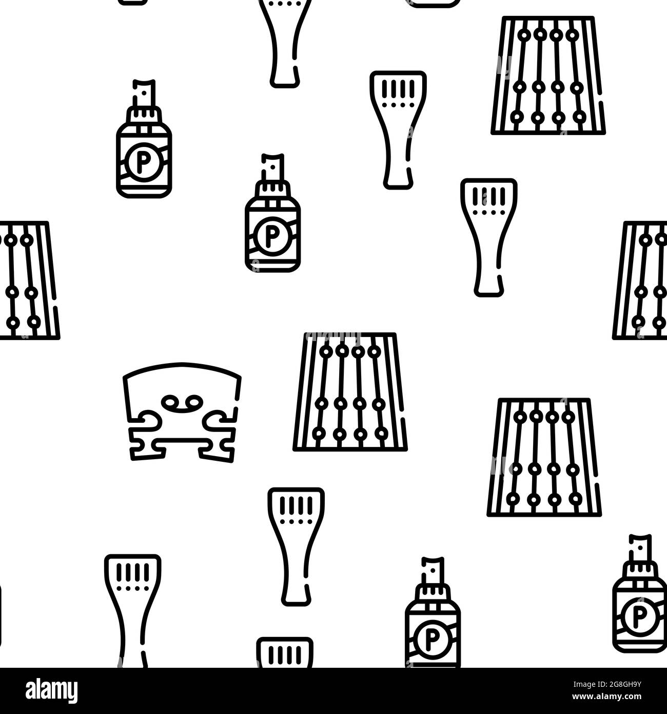 Violin String Musical Instrument Vector Seamless Pattern Stock Vector ...