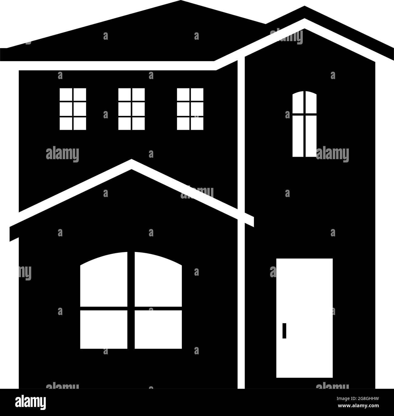 House silhouette icon, vector home pictogram on white Stock Vector ...