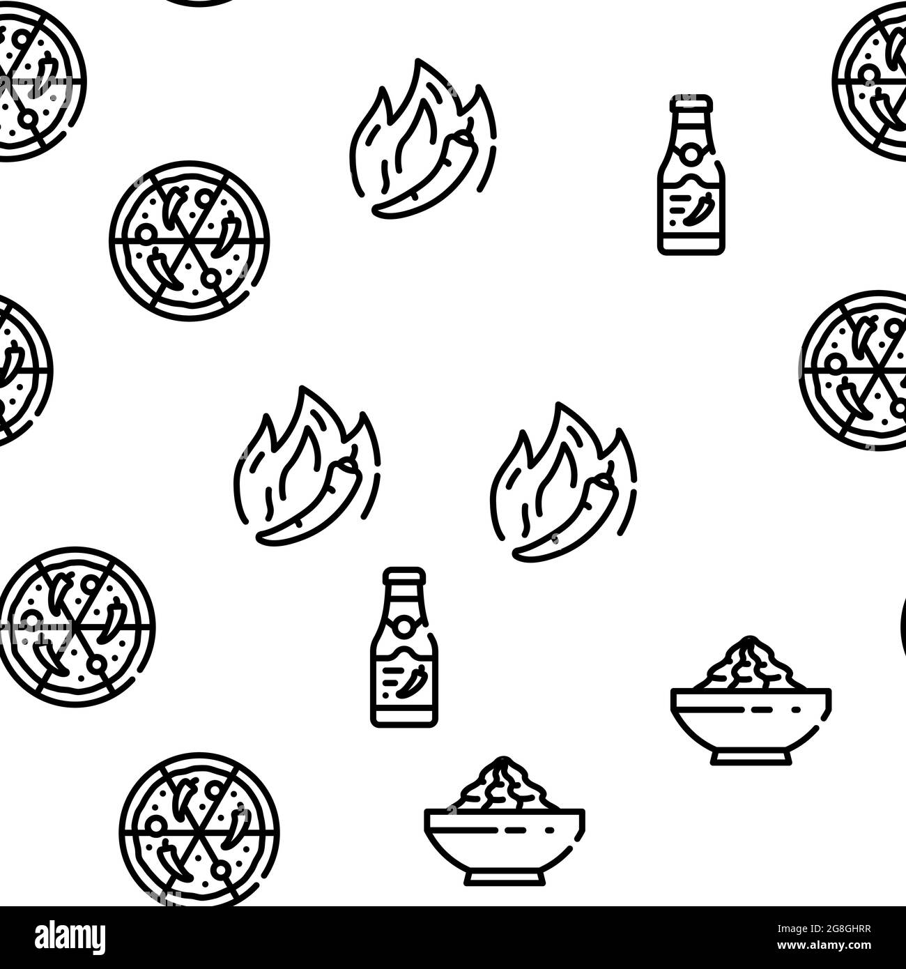 Spicy Dish Flavor Food Vector Seamless Pattern Stock Vector Image & Art ...