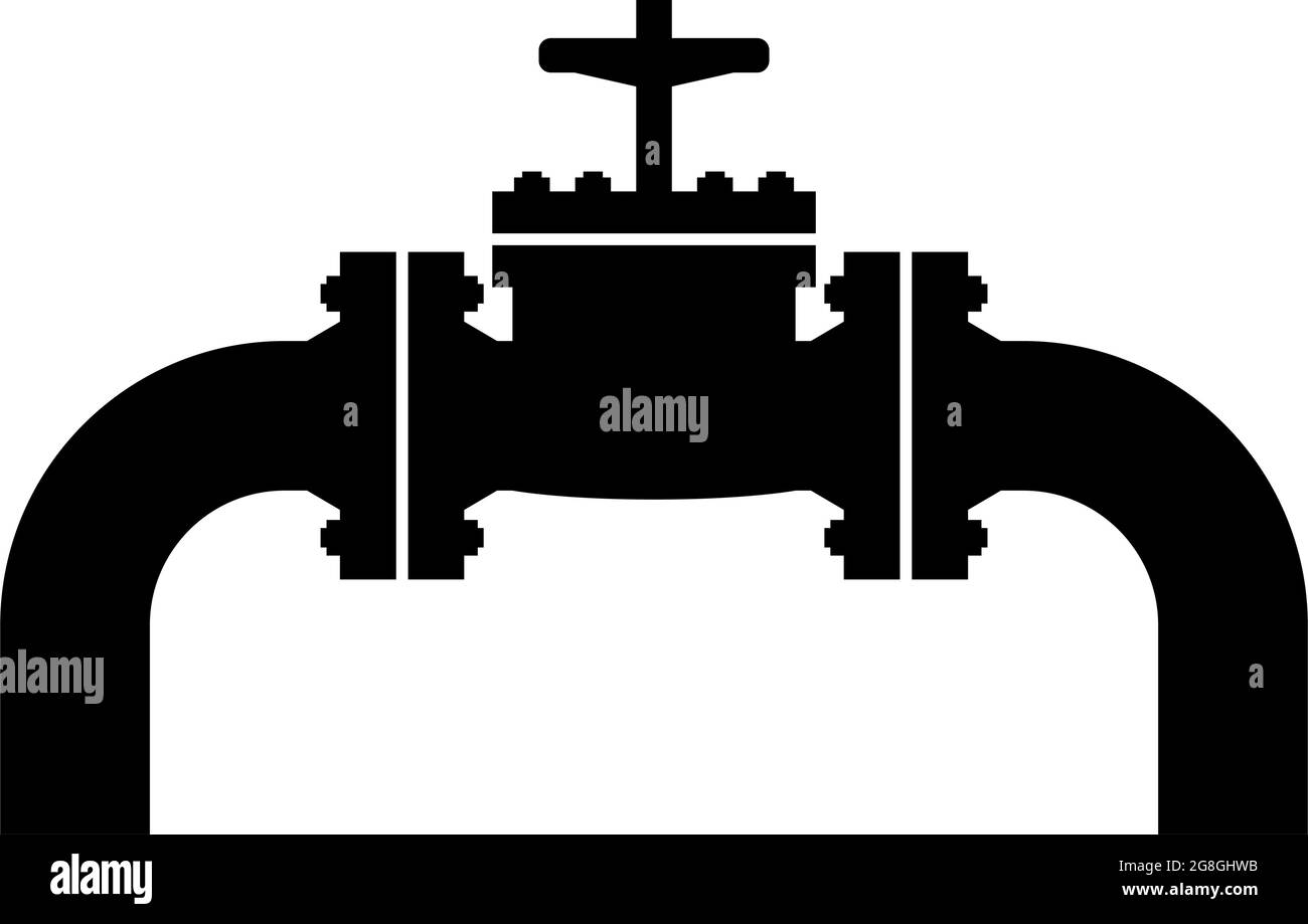 Pipe valve, oil pipeline with tap icon vector on white Stock Vector ...