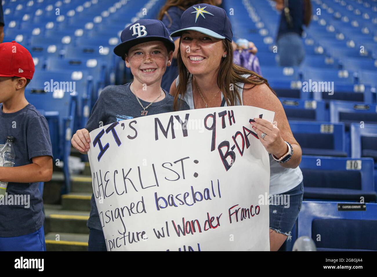 St. Petersburg, FL. USA; A general view of fans with a sign hoping to ...