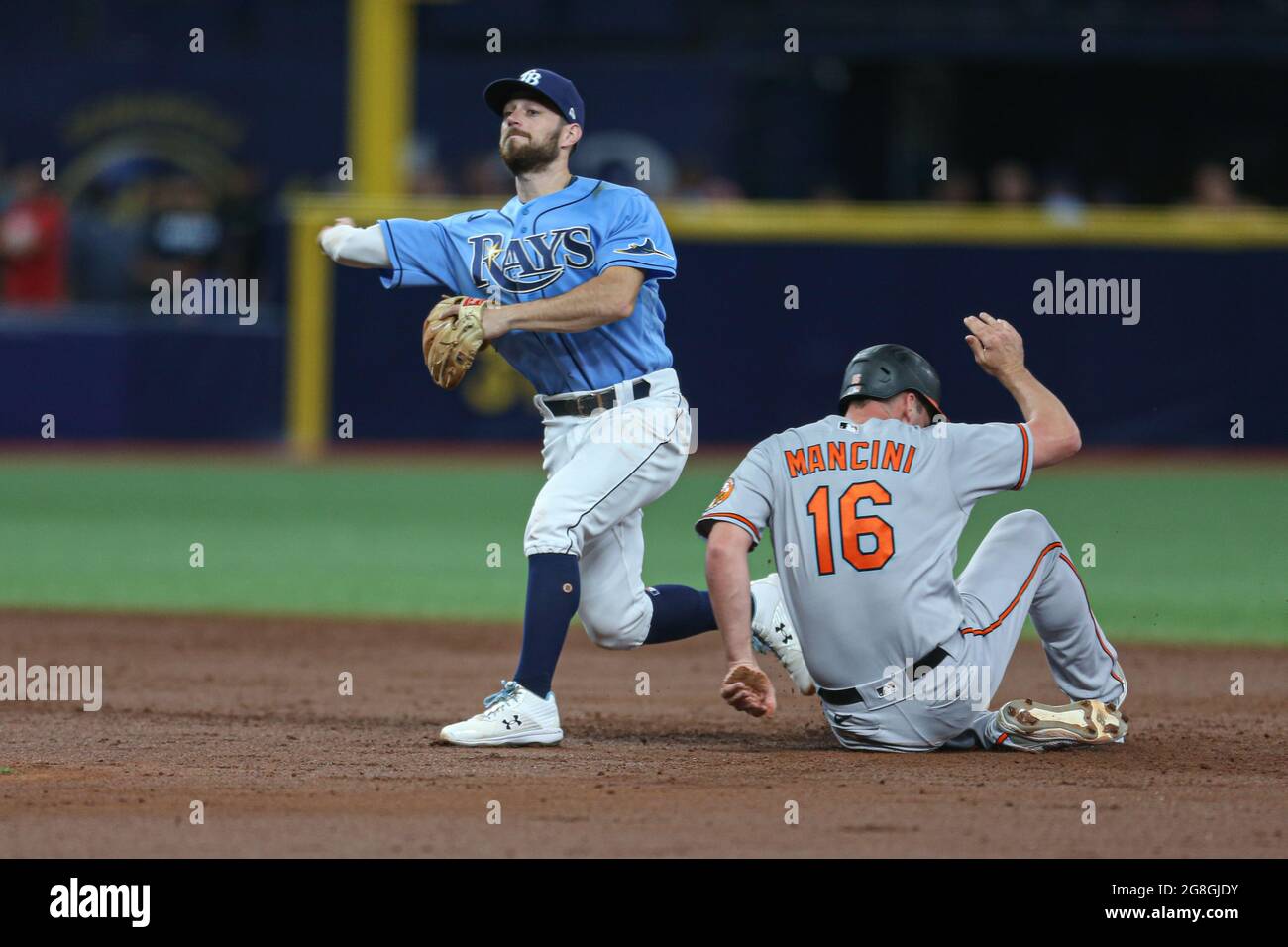 St. Petersburg, FL. USA; Tampa Bay Rays second baseman Brandon Lowe (8 ...