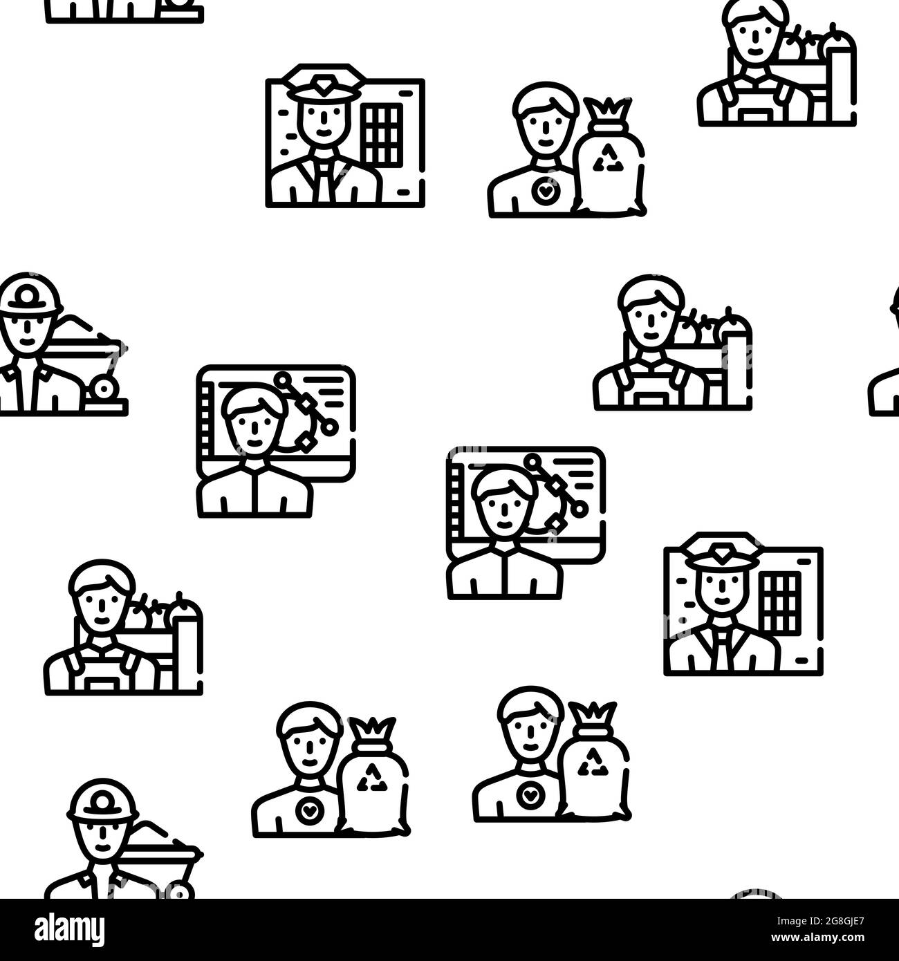 Male Occupation Job Vector Seamless Pattern Stock Vector Image & Art ...