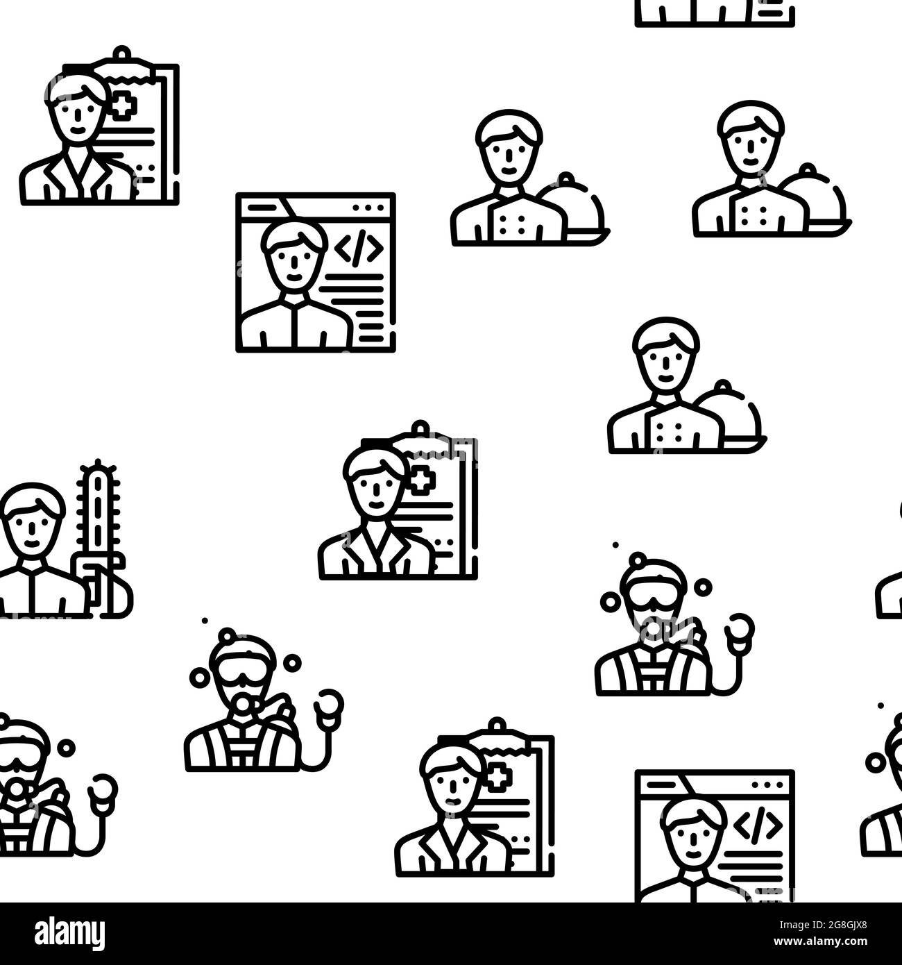 Male Occupation Job Vector Seamless Pattern Stock Vector Image & Art ...