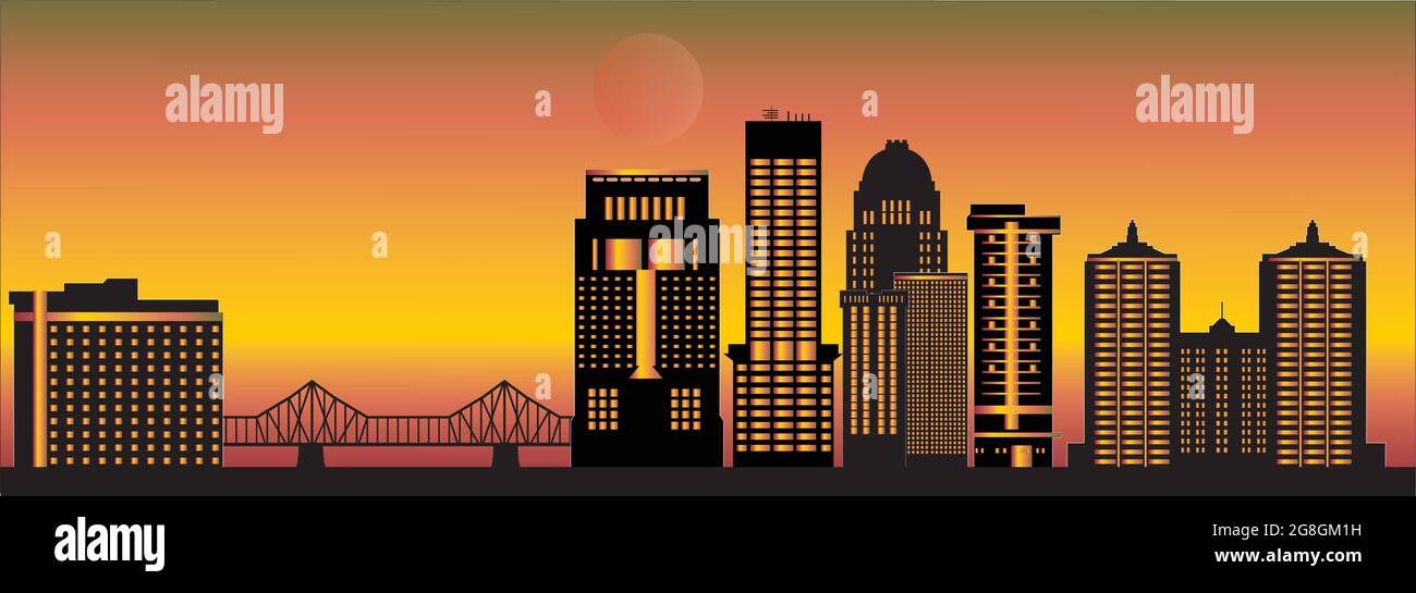 louisville city skyline illustration Stock Vector Image & Art - Alamy