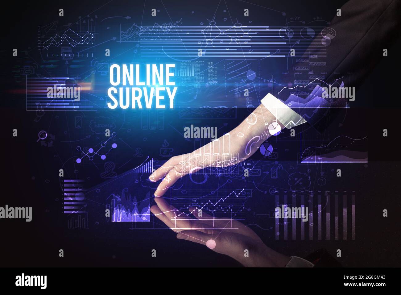 Businessman touching huge screen concept Stock Photo - Alamy