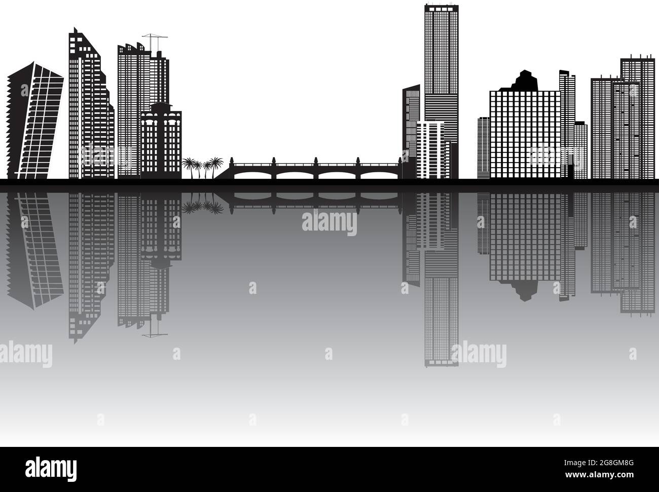 Miami skyline drawing hi-res stock photography and images - Alamy