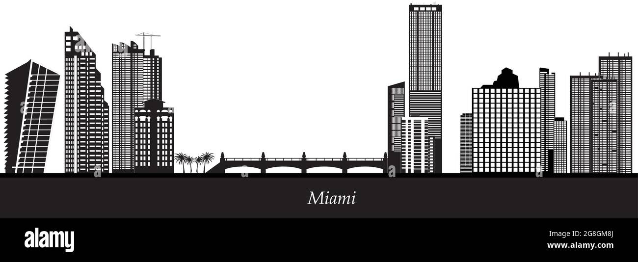 Miami skyline drawing hi-res stock photography and images - Alamy