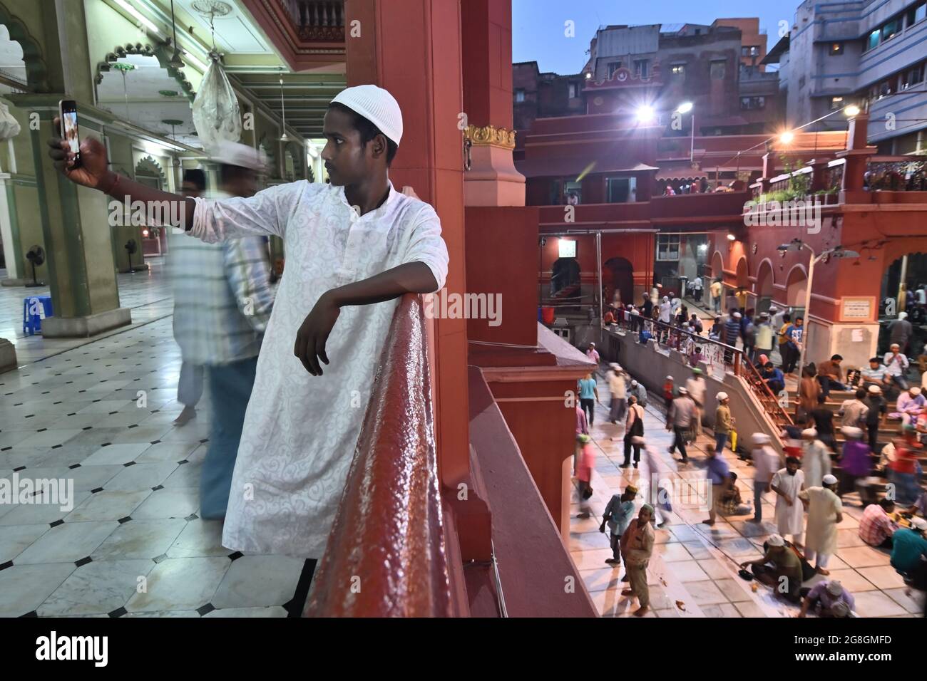 KOLKATA, WEST BENGAL, INDIA - MAY 27 2019 : Young muslim boy taking ...