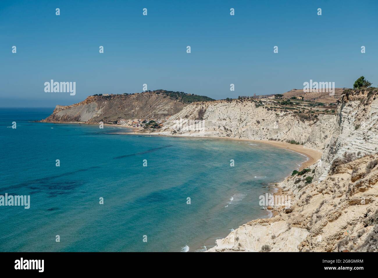 Scala dei Turchi,Sicily,Italy.Aerial view of white rocky cliffs ...