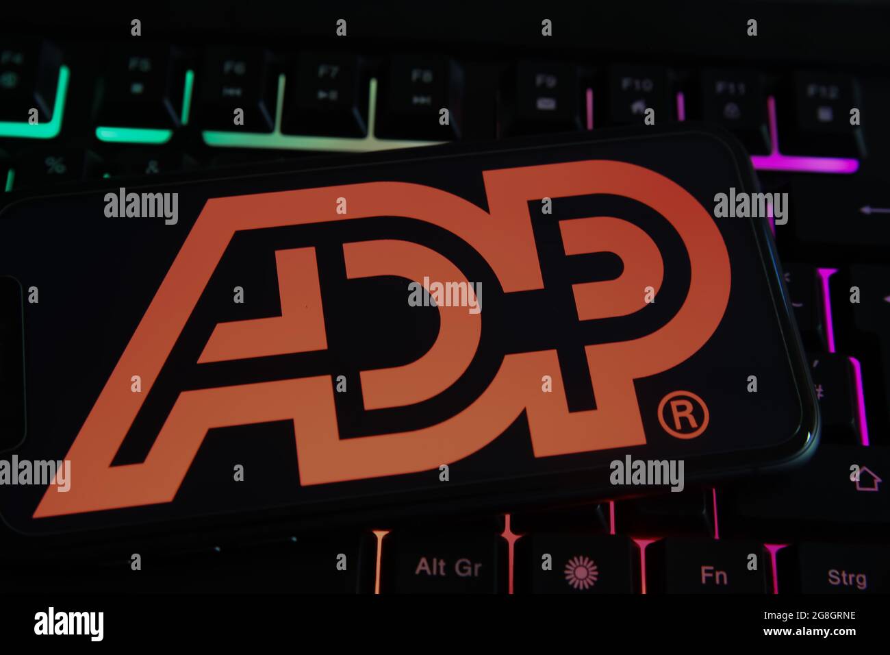 Viersen, Germany - June 1. 2021: Closeup of phone screen with logo ...